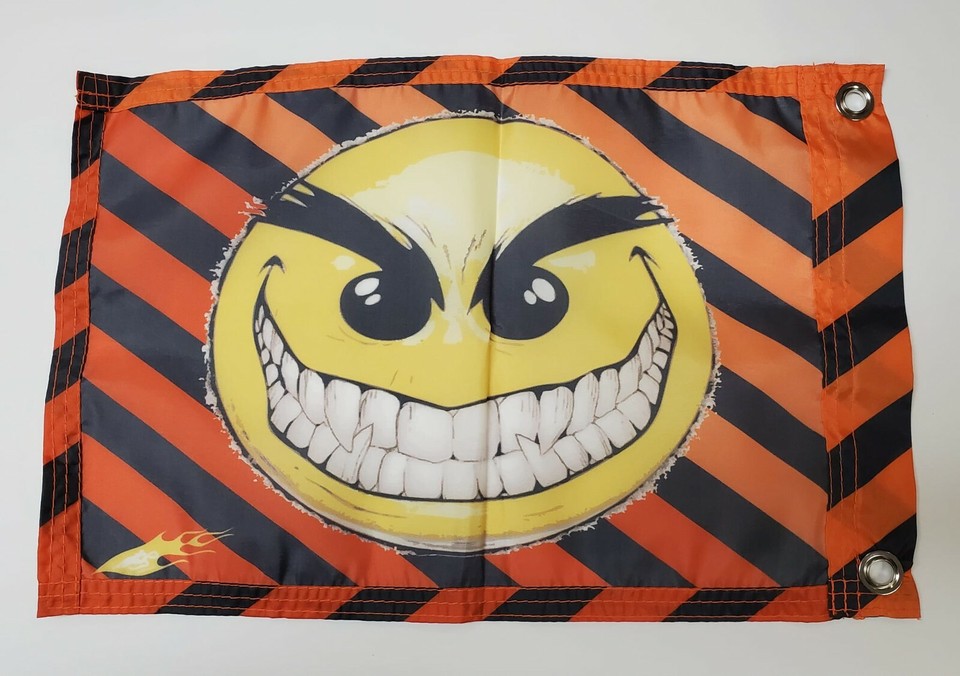 DuneRats® Evil Smiley Face ATV UTV MC Safety Whip Flag with Grommets | eBay
