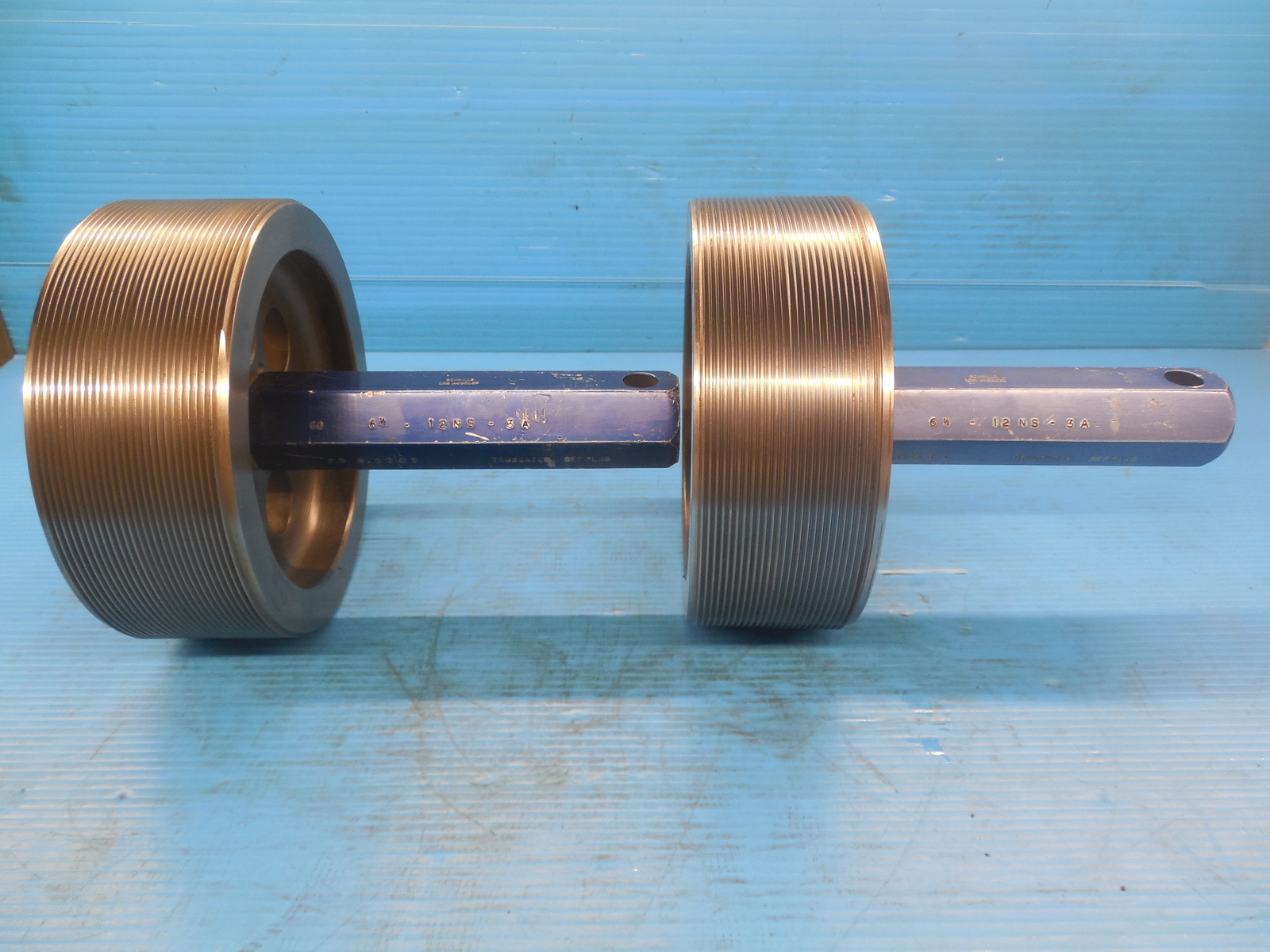 6 1/8 12 NS 3A TRUNCATED SET THREAD PLUG GAGE 6.125 GO NO GO PDS 6.0709 ...