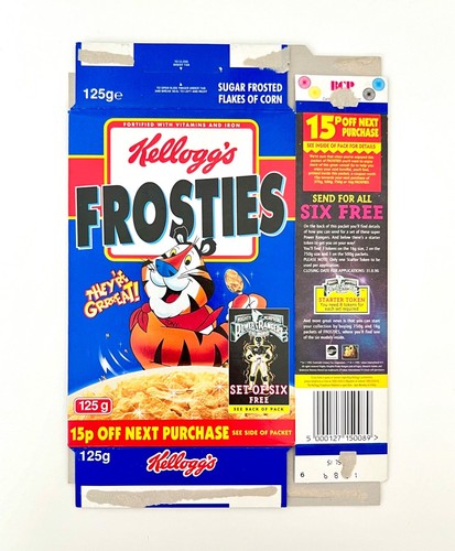 Vintage 1995 Kellogg's Frosties UK Cereal Box Mighty Morphin Power ...
