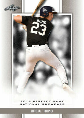DREW ROMO 2019 "1ST EVER PRINTED" LEAF PERFECT GAME NIKE ROOKIE CARD ...