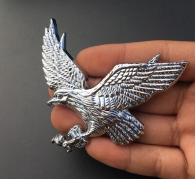 Chrome Metal 3D Eagle Hawk Logo Car Motorcycle Trunk Emblem Badge Decal ...