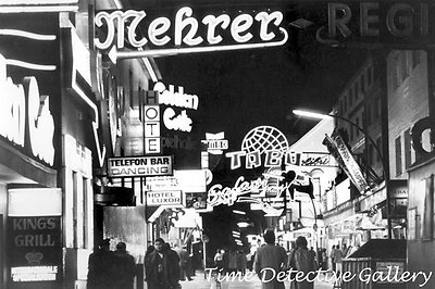 Clubs on Reeperbahn, St. Pauli, Hamburg, Germany - Vintage Photo Print ...