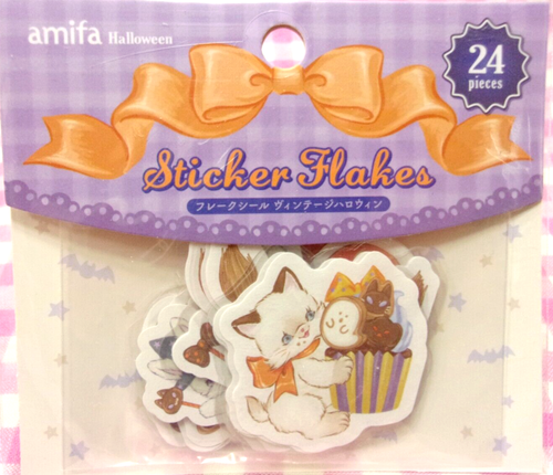 amifa / Vintage Halloween Cat Flake Sticker / Japan 24 pieces | eBay