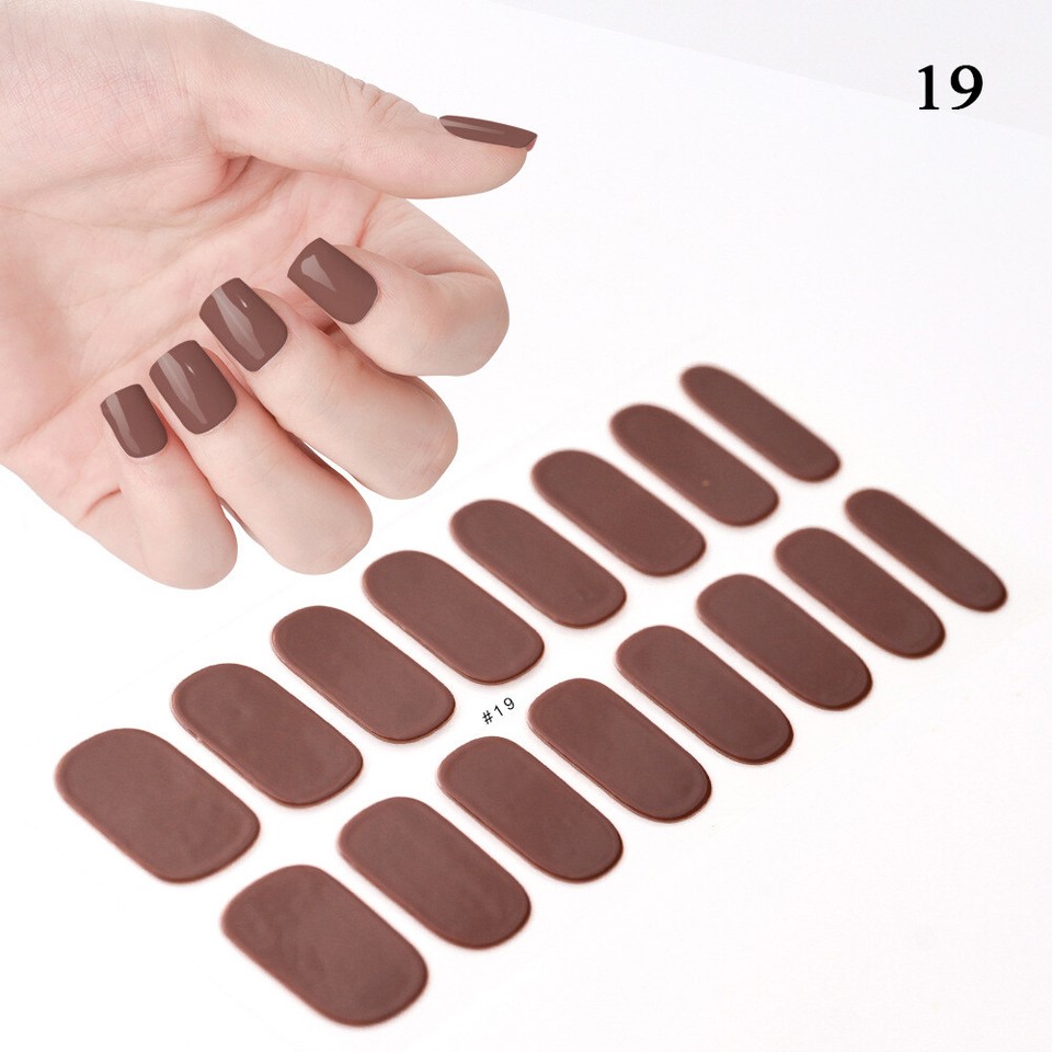 DIY Manicure Gel UV Lamp Semi-Cured French Patch Nails Stickers Full ...