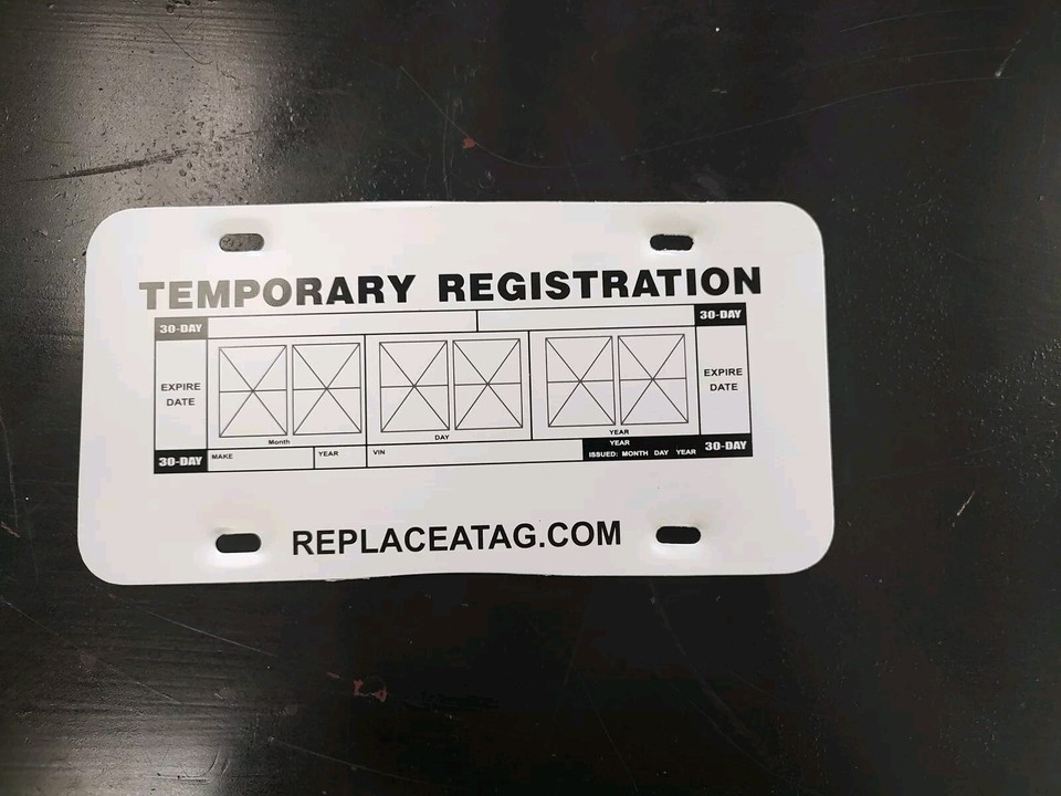 License Plate-30 Day Temporary Tag Replacement. Replace Lost T Tag ...