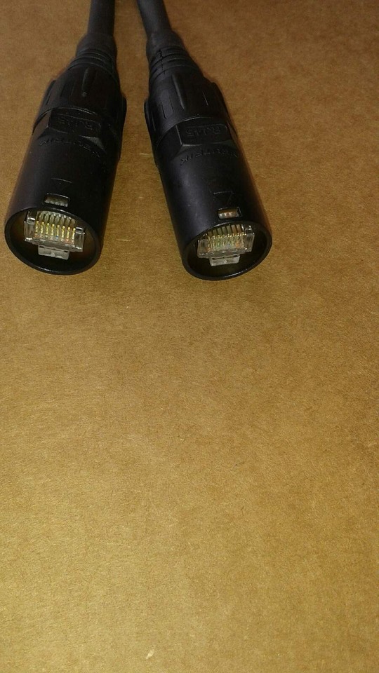 100 ft PRO CAT5E Tactical Shielded w/Neutrik Ethercon RJ45 Digital ...