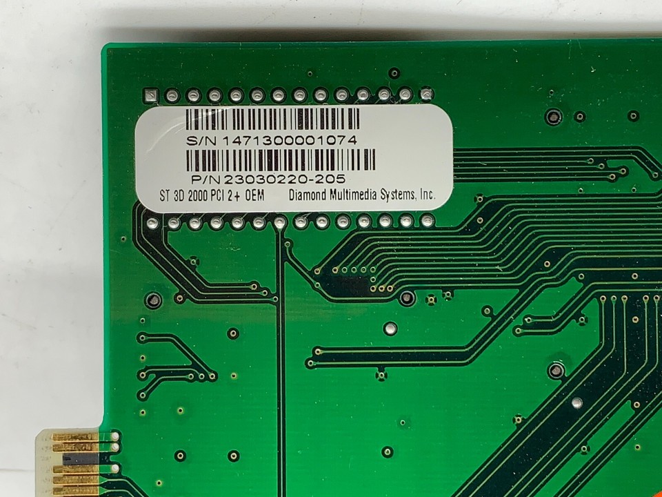 Vintage Diamond Stealth 3D 2000 S3 Virge 2MB Video Card ST 3D 2000 PCI ...