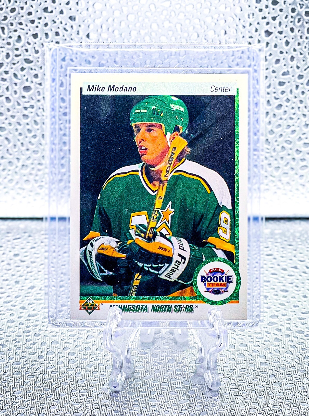 MIKE MODANO 1990 Upper Deck #346 ALL ROOKIE TEAM UER ERROR CARD STARS ...