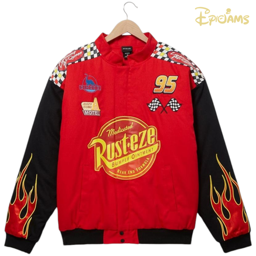 Disney Pixar Cars Lightning McQueen Racing Jacket Size L | eBay