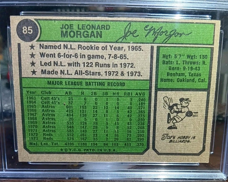 1974 Topps - Joe Morgan #85 **Sharp Corners** | eBay