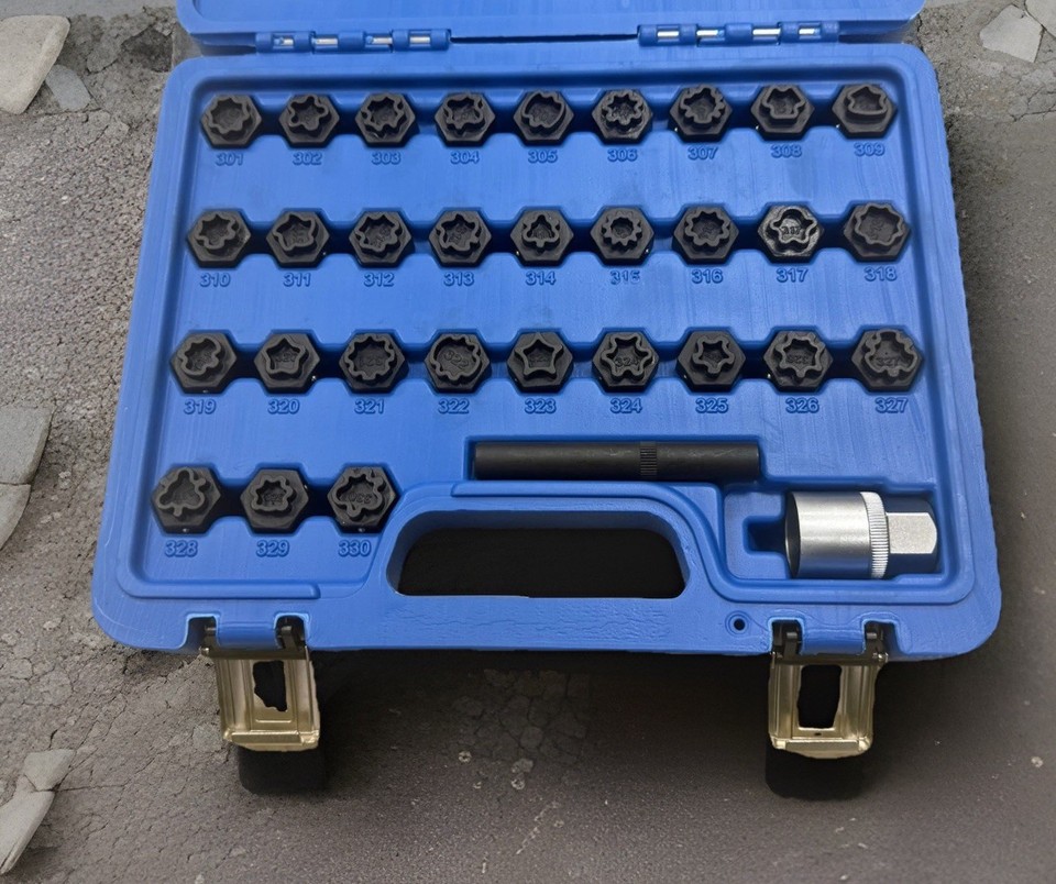 32PCS Wheel Locking Nut Key Removal Kit Mercedes Benz Anti-Theft Lock ...