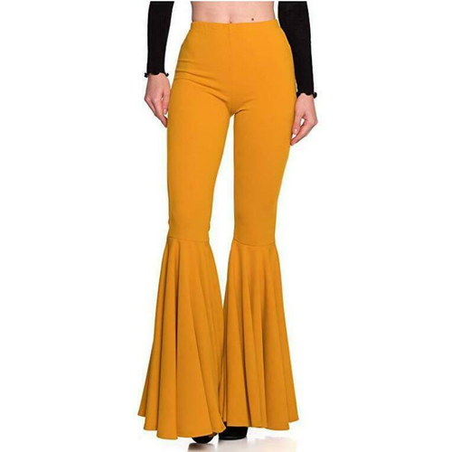 Women Flared Trousers Fishtail Extra-long High Waist Pants S-3XL ...