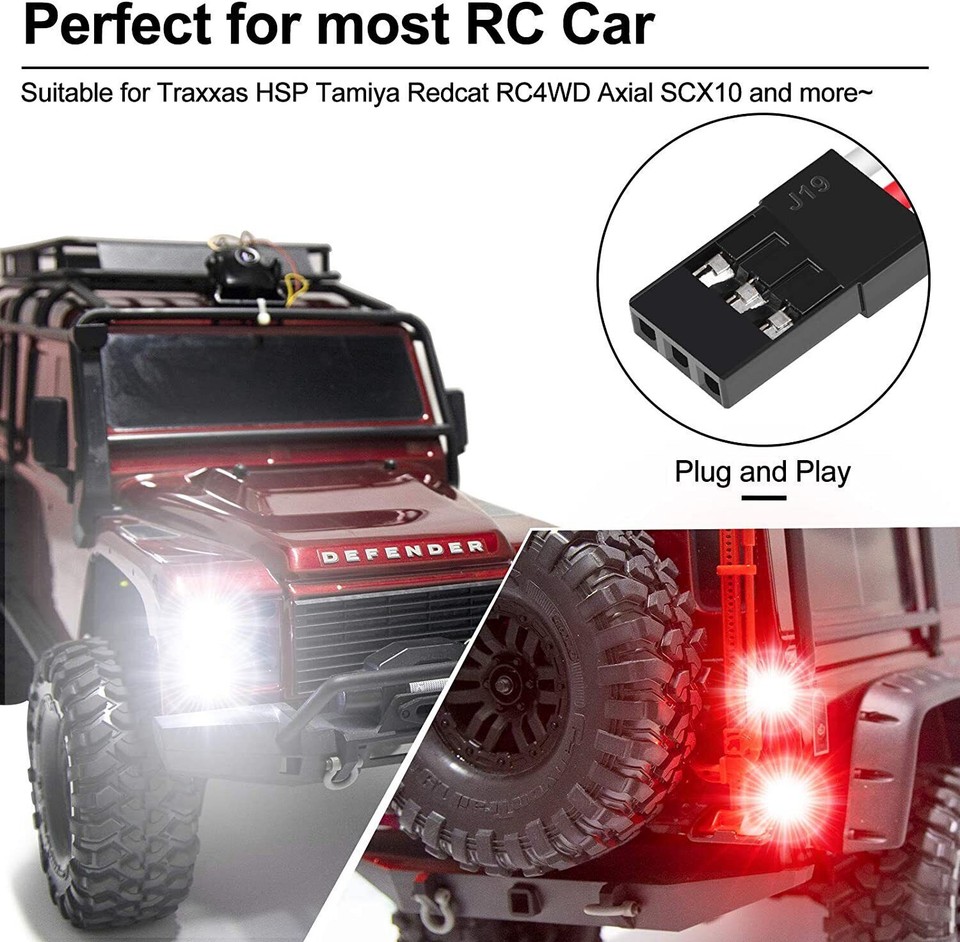 16Pack LED Light Truck Lights Headlights Taillight Switch Kit RC Car 1/ ...