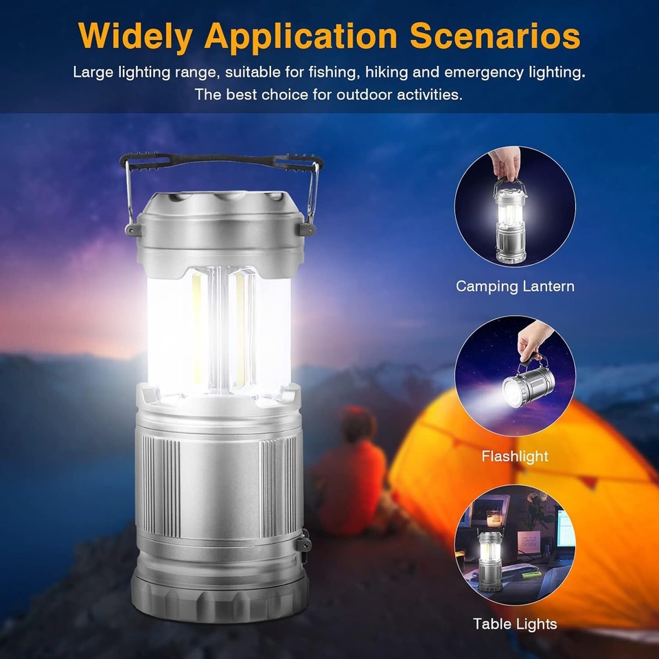 2-Pack LED Camping Lantern,9000LM Ultra Bright Collapsible Portable ...