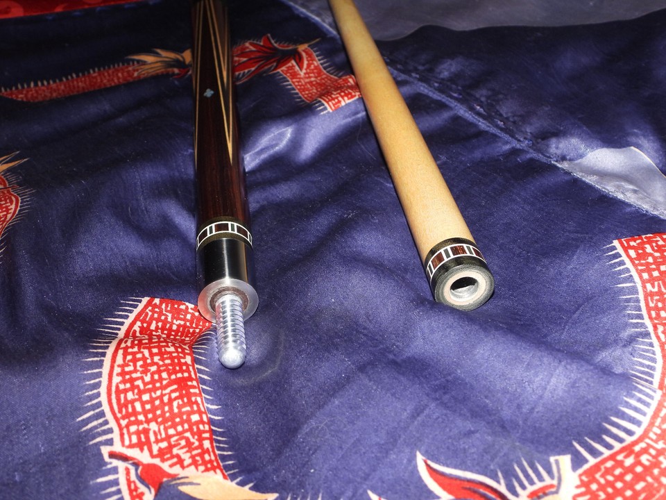 Mcdermott Pool Cue Very Rare 1976 Straight B-12 Custom 56" MOP Leather ...