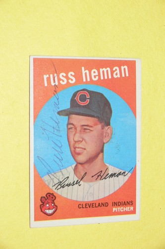 RUSS HEMAN SIGNED AUTOGRAPHED 1959 TOPPS CARD # 283 CLEVELAND INDIANS ...