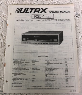 ULTRX R35-1 (USA) AM/FM STEREO RECEIVER ORIGINAL SERVICE MANUAL ...
