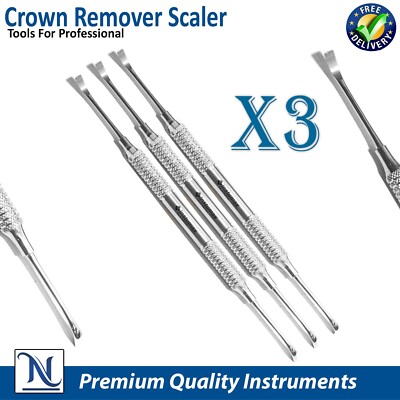 X3 Dental Cemented Crown Remover Flashing Scaler Spreader Crowns Bridge ...