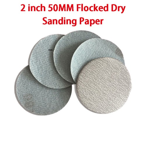 50mm 2 Inch Flocking Dry Sanding Discs Sandpaper 60-1000 Grit Hook And ...