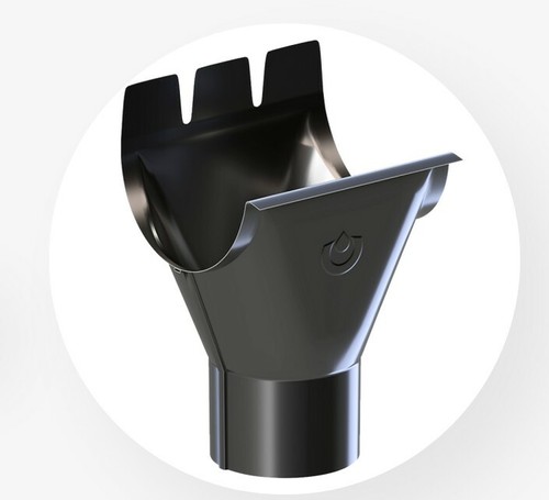 Metal Gutter Drain Funnel 130mm . STEEL . Anthracite and Black | eBay UK