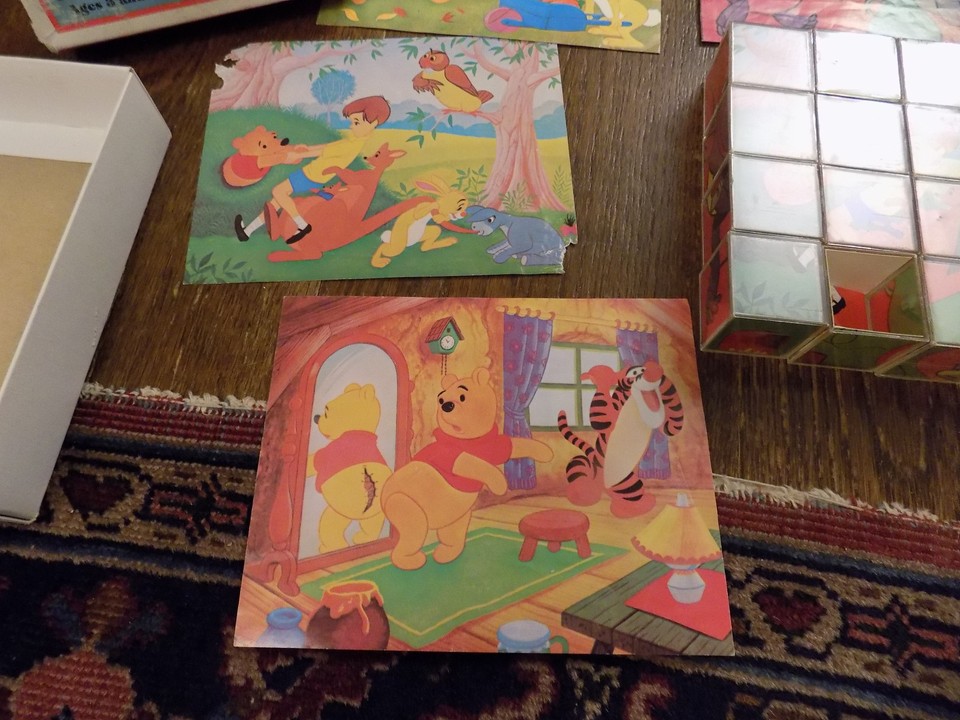 Vtg ADORABLE Sears Winnie The Pooh Picture Puzzle Blocks 6 Scenes ...