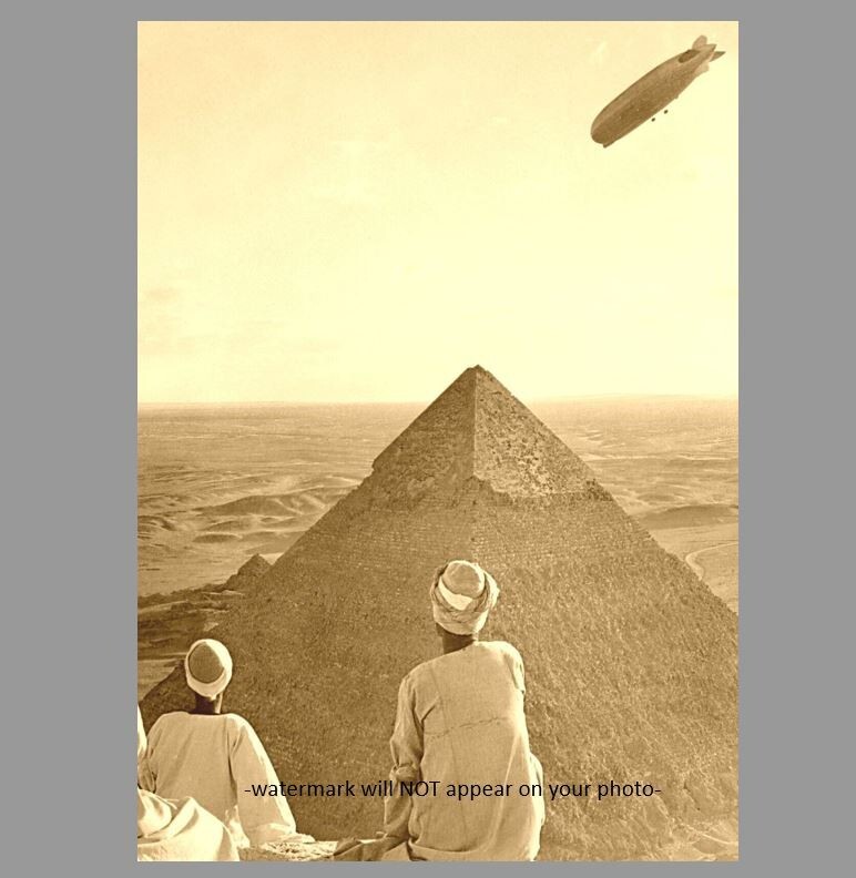 Graf Zeppelin Blimp Over Pyramids PHOTO Egypt Airship Zeppelin LZ-127 ...