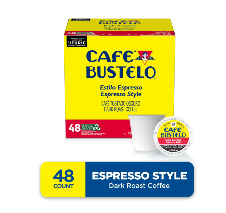 Cafe Bustelo Espresso Style Coffee Keurig K-Cup Pods, Dark Roast, 48 K ...