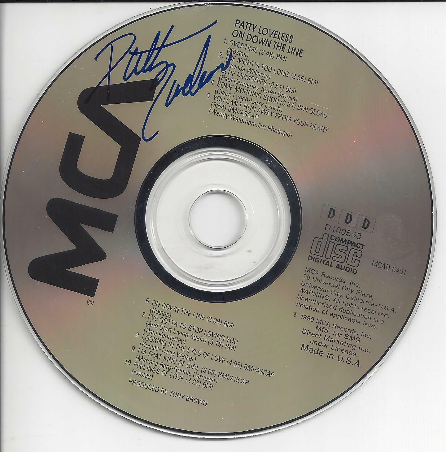 Patty Loveless Autographed CD On Down The Line MU61 | eBay