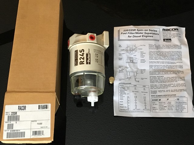 Racor 220R Diesel Fuel Filter Housing R24p Spin on Cartridge Water ...