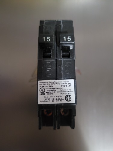 siemens q1515nc 15/15A 2-1-pole 120/240v 60hz type QT | eBay