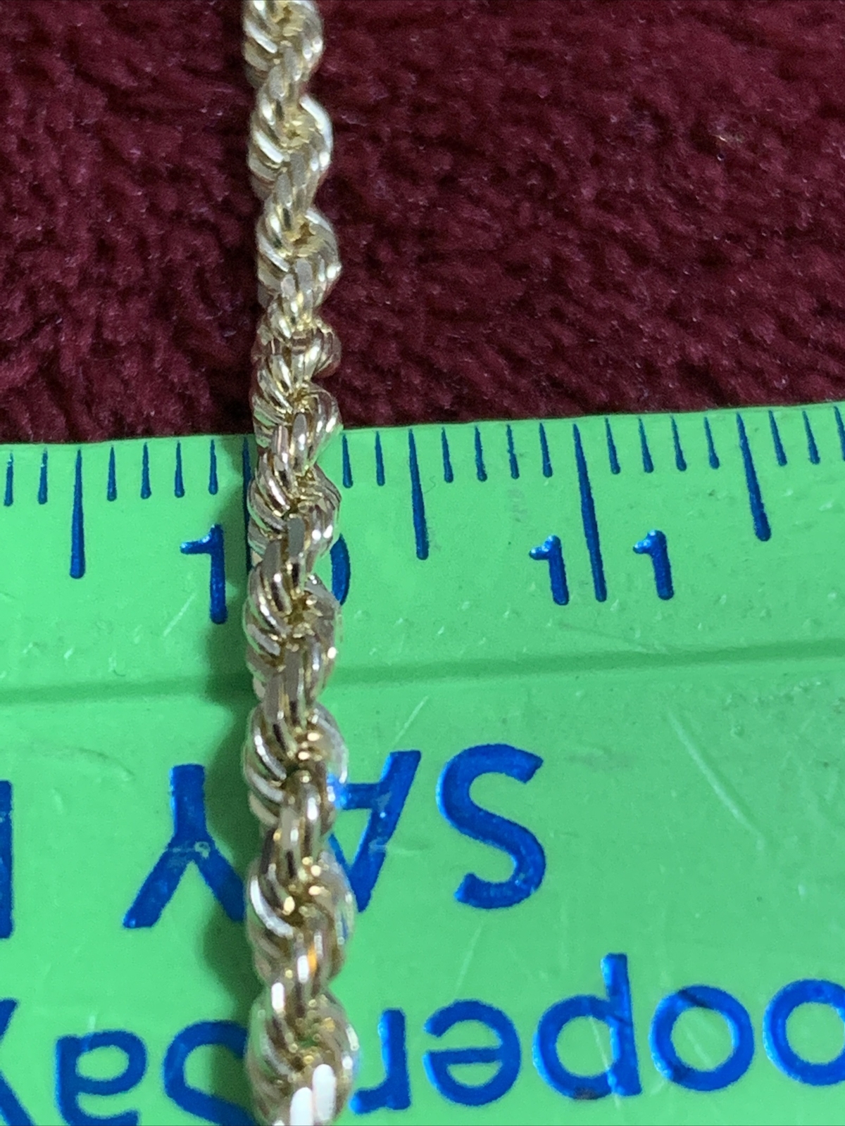 24 Inches 10 Kt Yellow Gold solid/heavy rope chain lobster lock Free ...