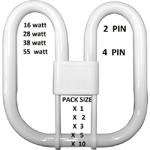 2D Energy Saving Fluorescent Tube Lamp Bulb- 16W, 28W, 38W, 55W- 2 Pin ...