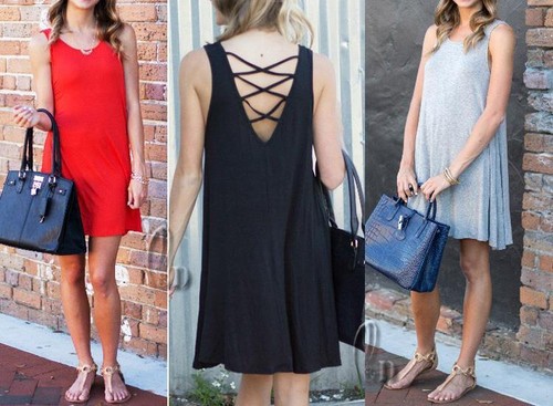 AU STOCK SEXY BACK BASIC A-LINE MINI DRESS BIKINI COVER UP DR060 | eBay Australia