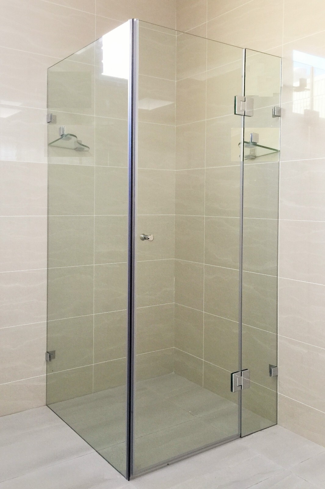 900-1200*2000mm Square Knob Handle Frameless Shower Screen & corner ...