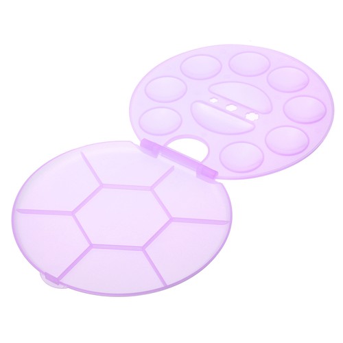 8 Wells Paint Palette Plastic Painting Tray Round Pallet with Cover Lid ...