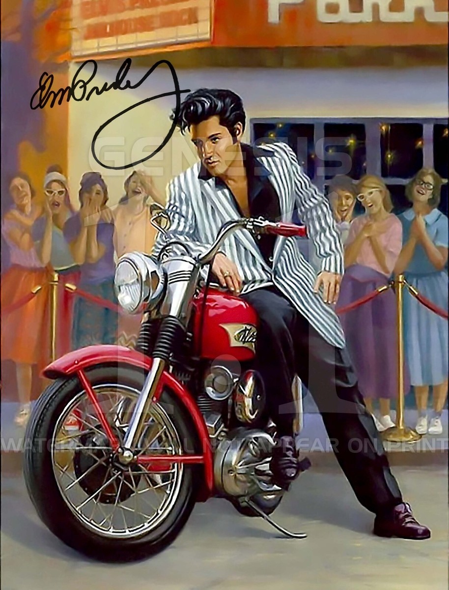 Elvis Motorcycle Poster
