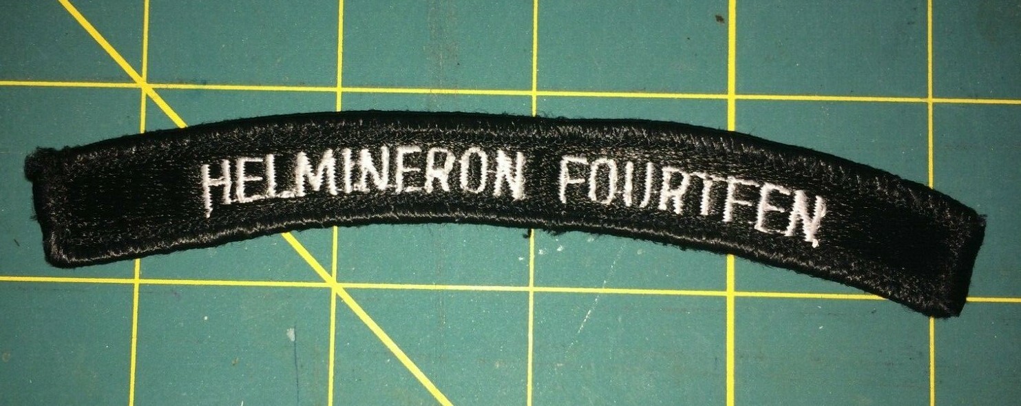 US NAVY SHOULDER PATCH FOR HELMINERON FOURTEEN (MINE COUNTERMEASURES SQ ...
