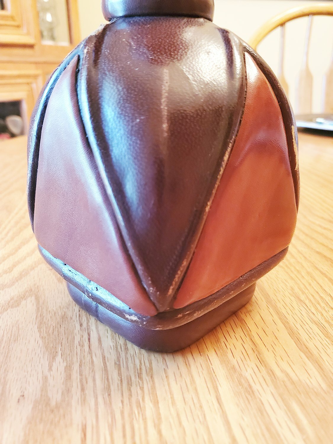 Vintage ITALIAN LEATHER wrapped liquor bottle with round stopper | eBay