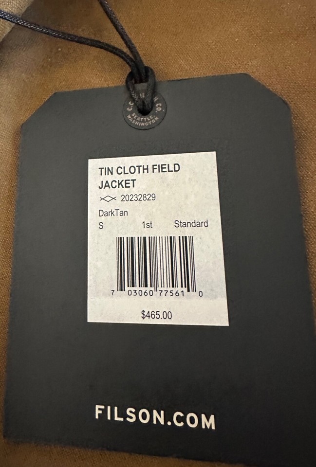 Filson Tin Cloth Field Jacket New in Box/W tags | eBay
