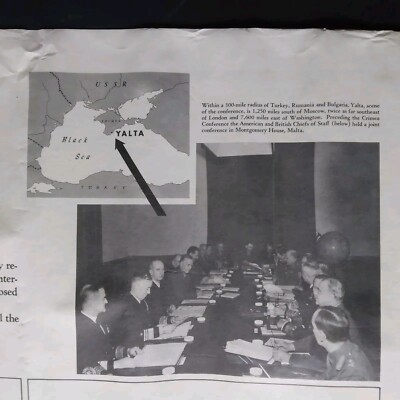 WW2 Yalta Summit Newsmap Poster From April 2nd 1945 Featuring War News ...
