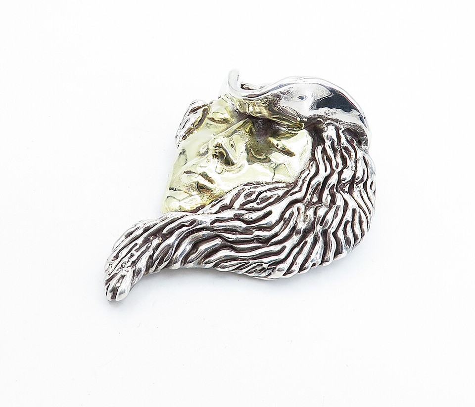TAMI ISRAEL 925 Silver - Vintage 2 Tone Sculpted Woman's Face Brooch ...