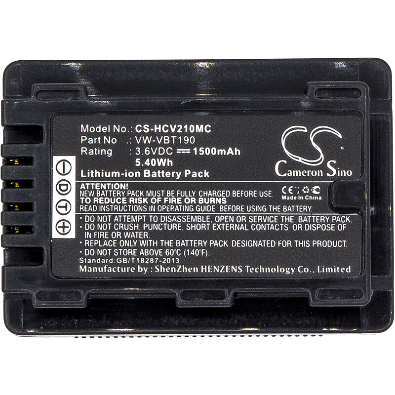 New Battery for Panasonic VB-VW-VBT190-BP1 HC-V110 HC-V130 HC-V710 VW ...