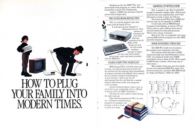 1984 IBM COMPUTER Genuine Vintage 2-PAGE Print Ad Home PC jr Charlie ...