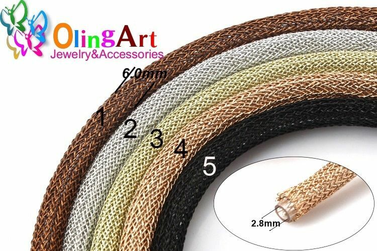 1m/lot 6.0mm Wire Plastic Hollow Tube Mesh Metal Colorful Diy Bracelets ...