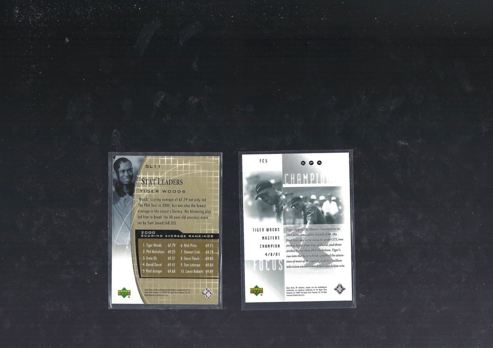 2001 TIGER WOODS Upper Deck SP Authentic Rookie RC Focus on a Champion ...
