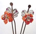 Japanese geisha Kanzashi hair pins matched pair hair jewelry hair ...
