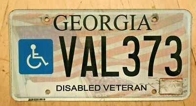 GEORGIA DISABLED PERSON HANDICAPPED LICENSE PLATE " VAL 373 " GA ...