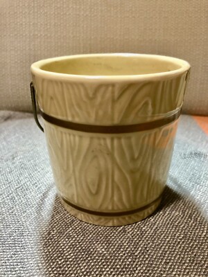 Vintage Hull Ceramic Bucket-Look Metal Handles Planter Vase | eBay