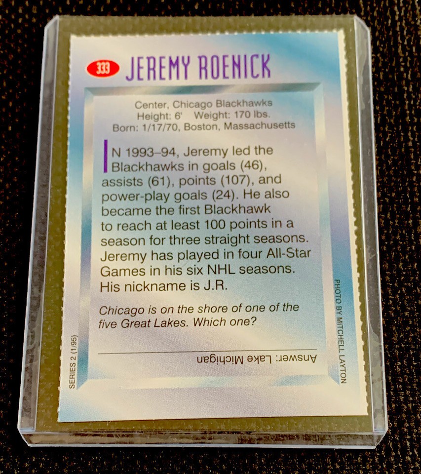 Jeremy Roenick Rare Sports Illustrated SI For Kids Chicago Blackhawks ...