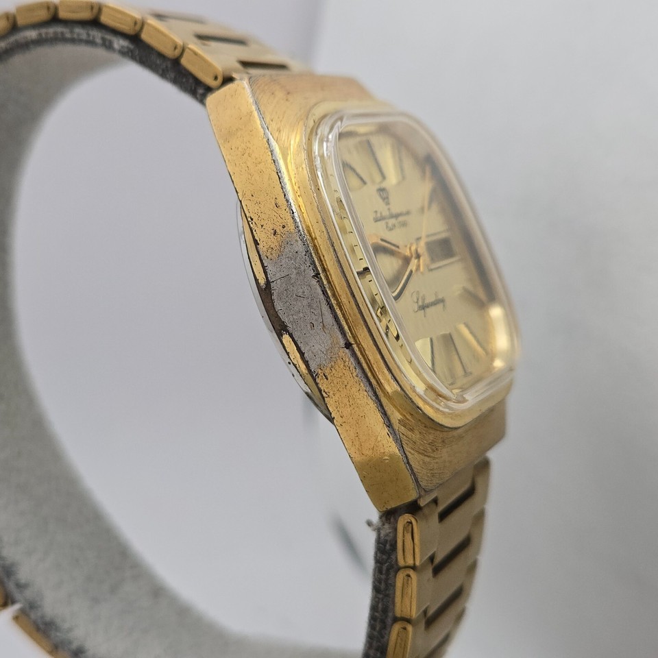 Vintage JULES JURGENSEN men's automatic watch day/date Ronda 1239 swiss ...